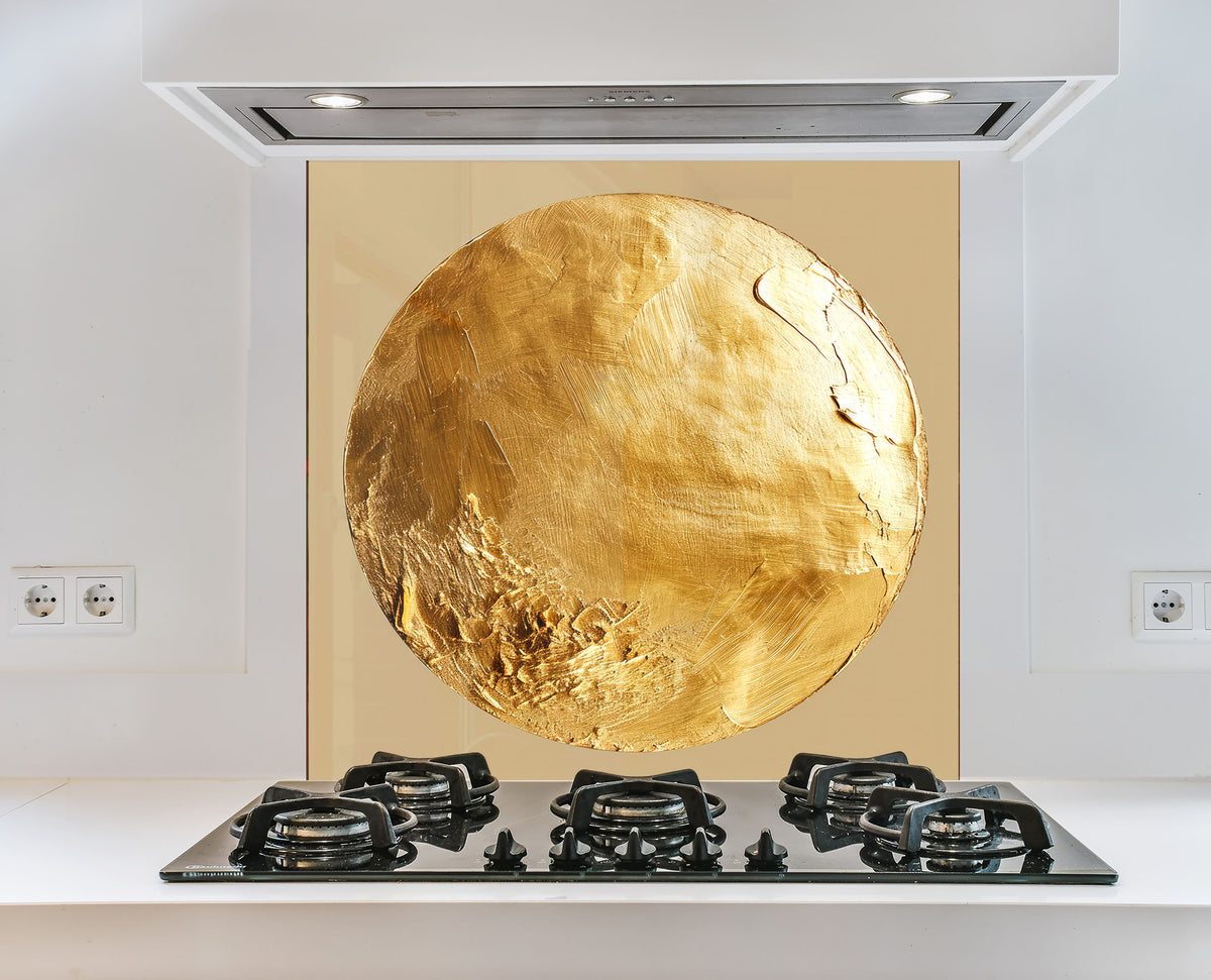 Golden Sun Glass Kitchen Backsplash | Backsplash Artworks ...