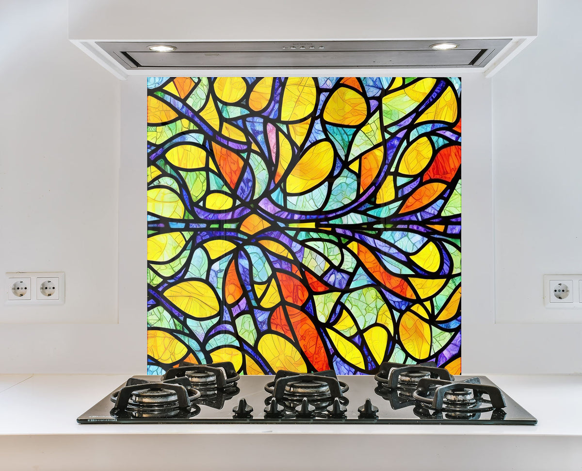 Sunlit Mosaic Stained Glass Backsplash | Backsplash Artworks ...