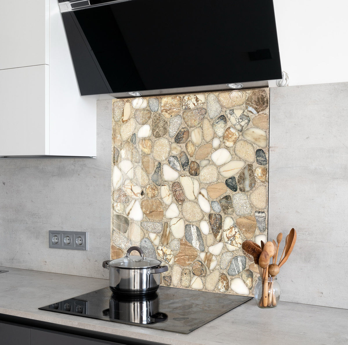 Beige Stone Glass Backsplash | Backsplash Artworks – BacksplashArtworks