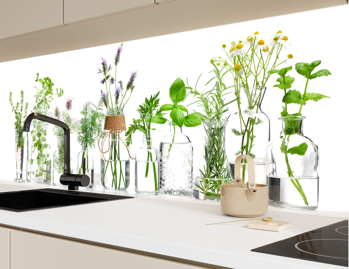 Botanical Floral Glass Backsplash - Backsplashartworks.com ...