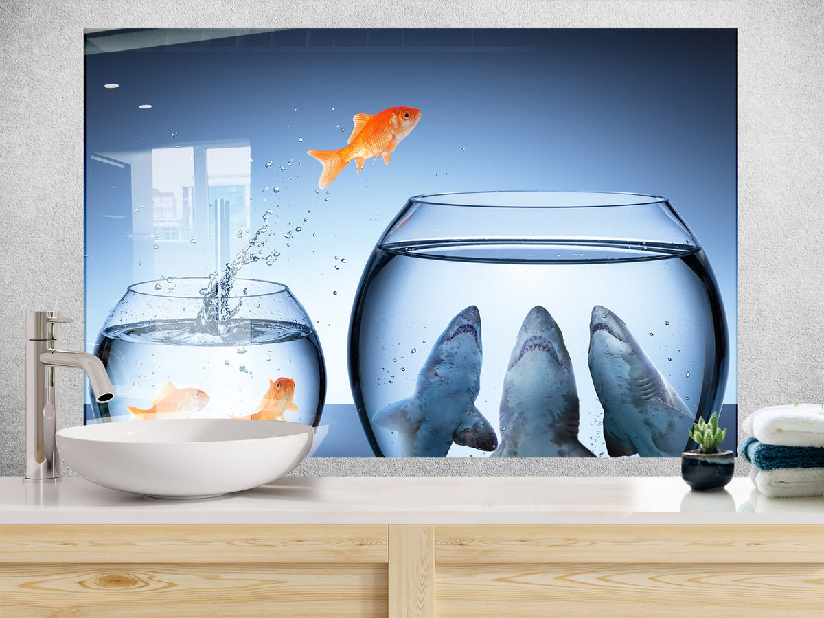 Goldfish Bowl Ocean Backsplash | Backsplash Artworks – BacksplashArtworks